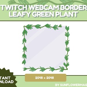 Leafy Green Webcam Border Twitch Camera Vines Minimal Hand Drawn ...