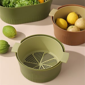 Double Layer Drain Basket/vegetables Fruit Drainer - Etsy