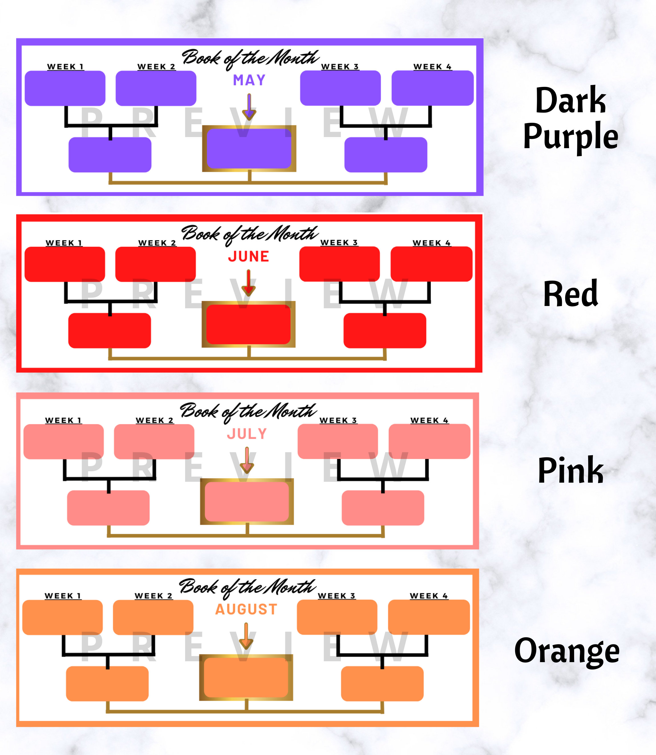 Book of the Month Bookmark | Book Competition | Book Bracket | Set of ...