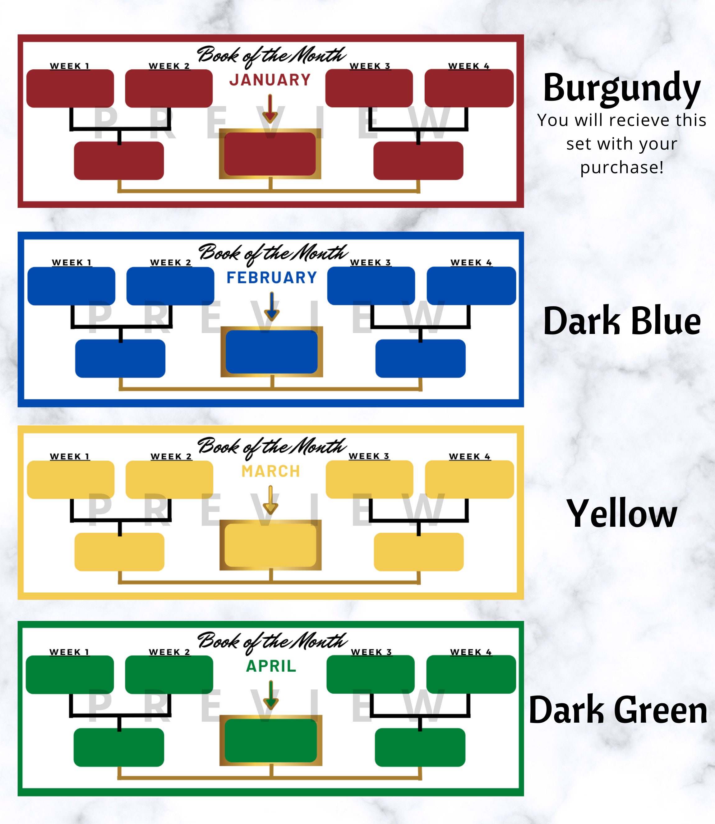 Book of the Month Bookmark | Book Competition | Book Bracket | Set of ...
