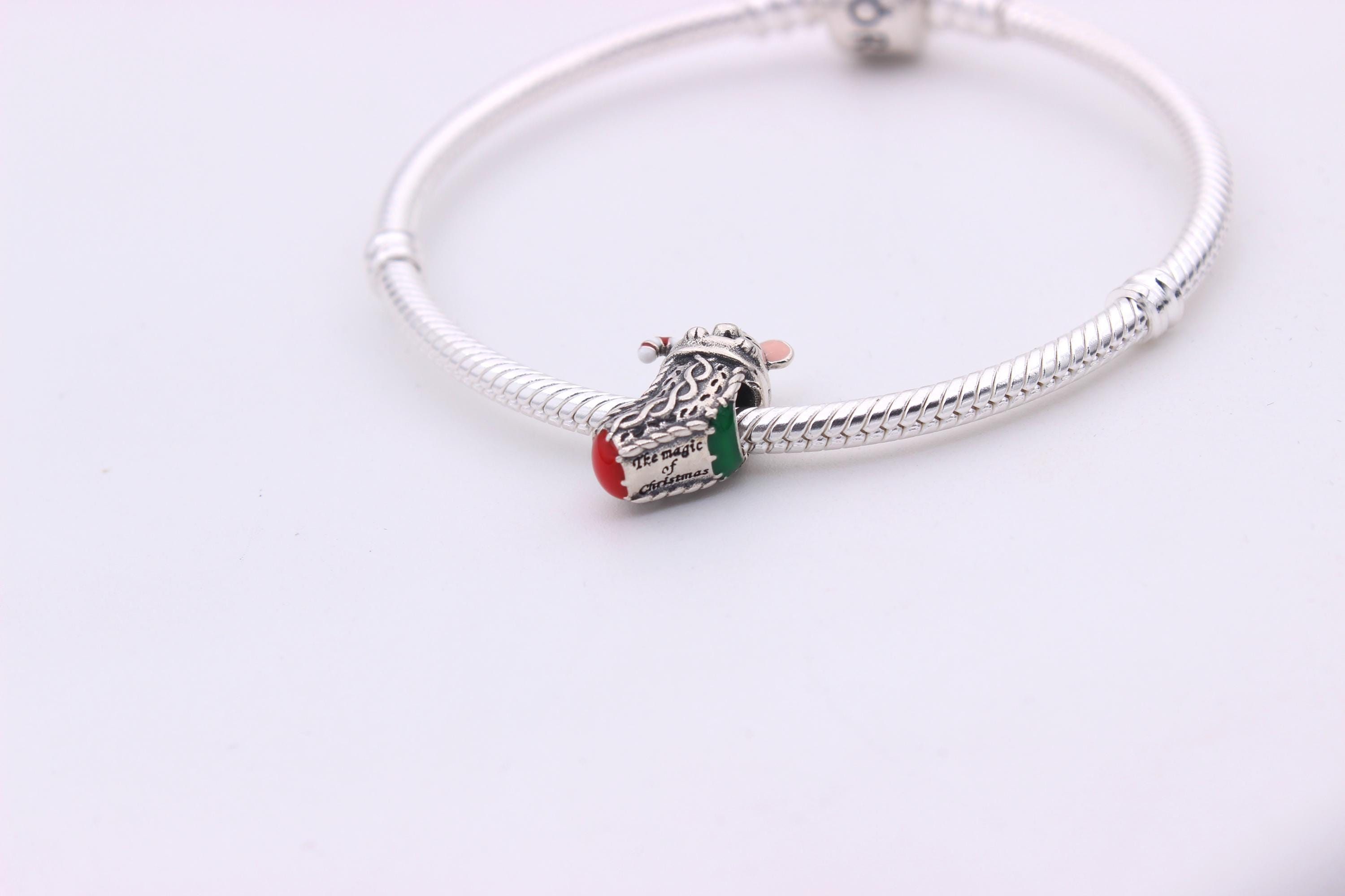 New PANDORA Festive Mouse & Christmas Stocking Charm - Etsy