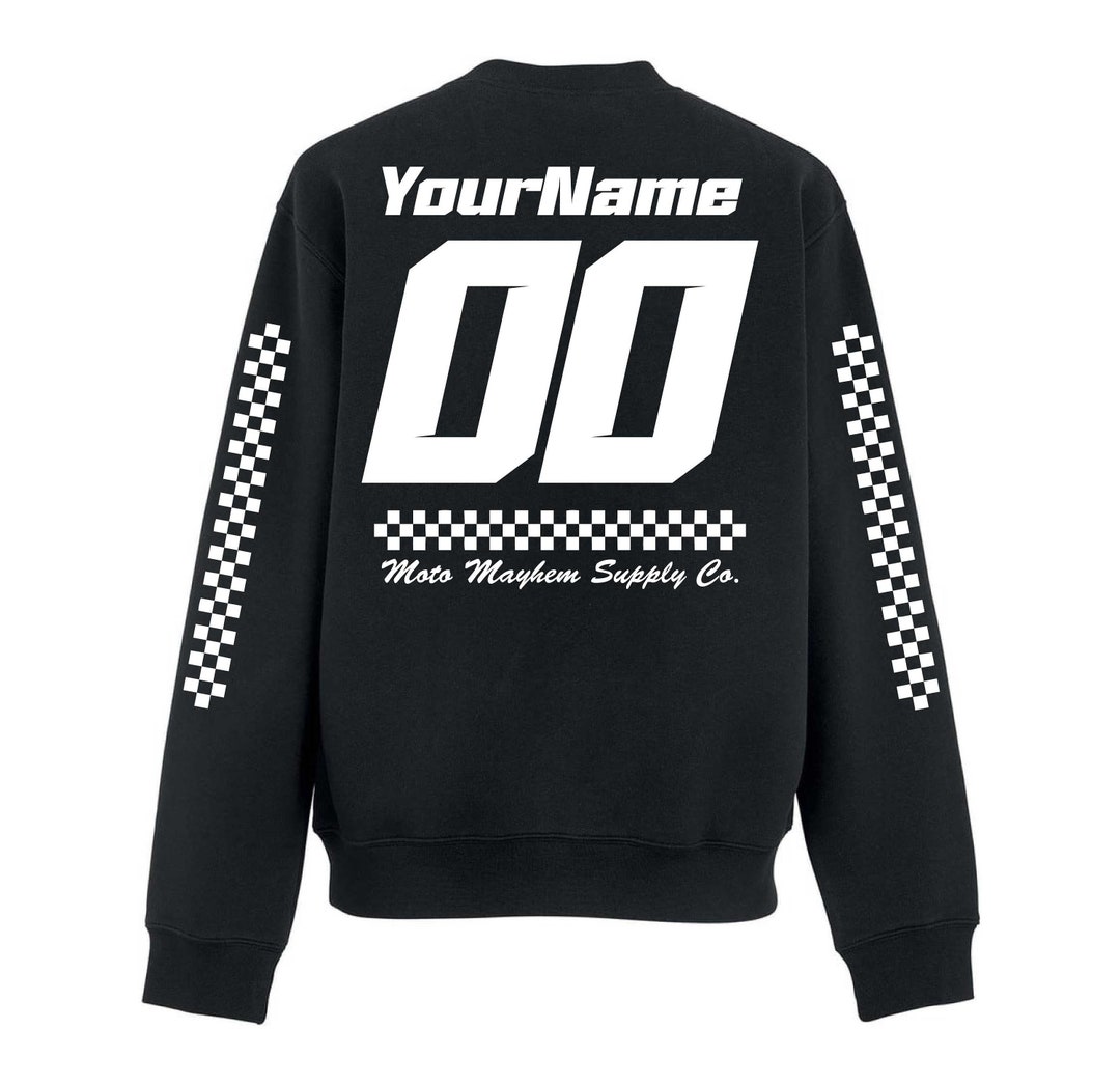 Adult Custom Race Jersey, Name & Number Motorsport Sweatshirt ...