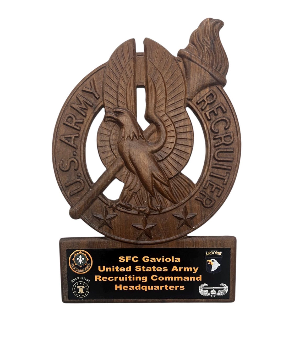 3D Carved Army Recruiting Badge PCS Plaque - Etsy