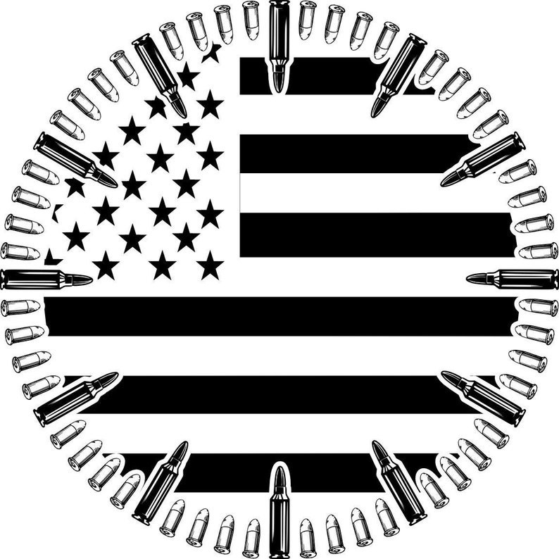 Bullets W/ American Flag Clock SVG for Laser, Xtool, Glowforge - Etsy