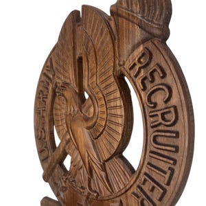 3D Carved Army Recruiting Badge PCS Plaque - Etsy