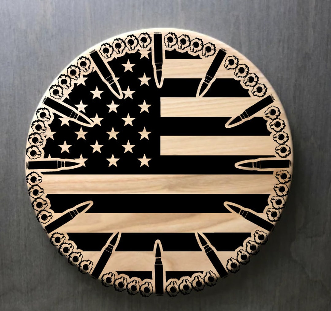 Bullets W/ American Flag Clock SVG for Laser, Xtool, Glowforge - Etsy