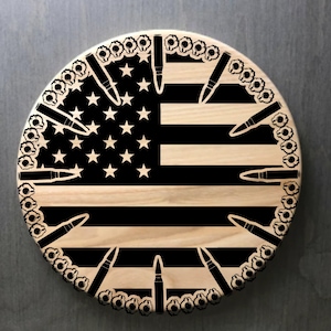 Bullets W/ American Flag Clock SVG for Laser, Xtool, Glowforge - Etsy