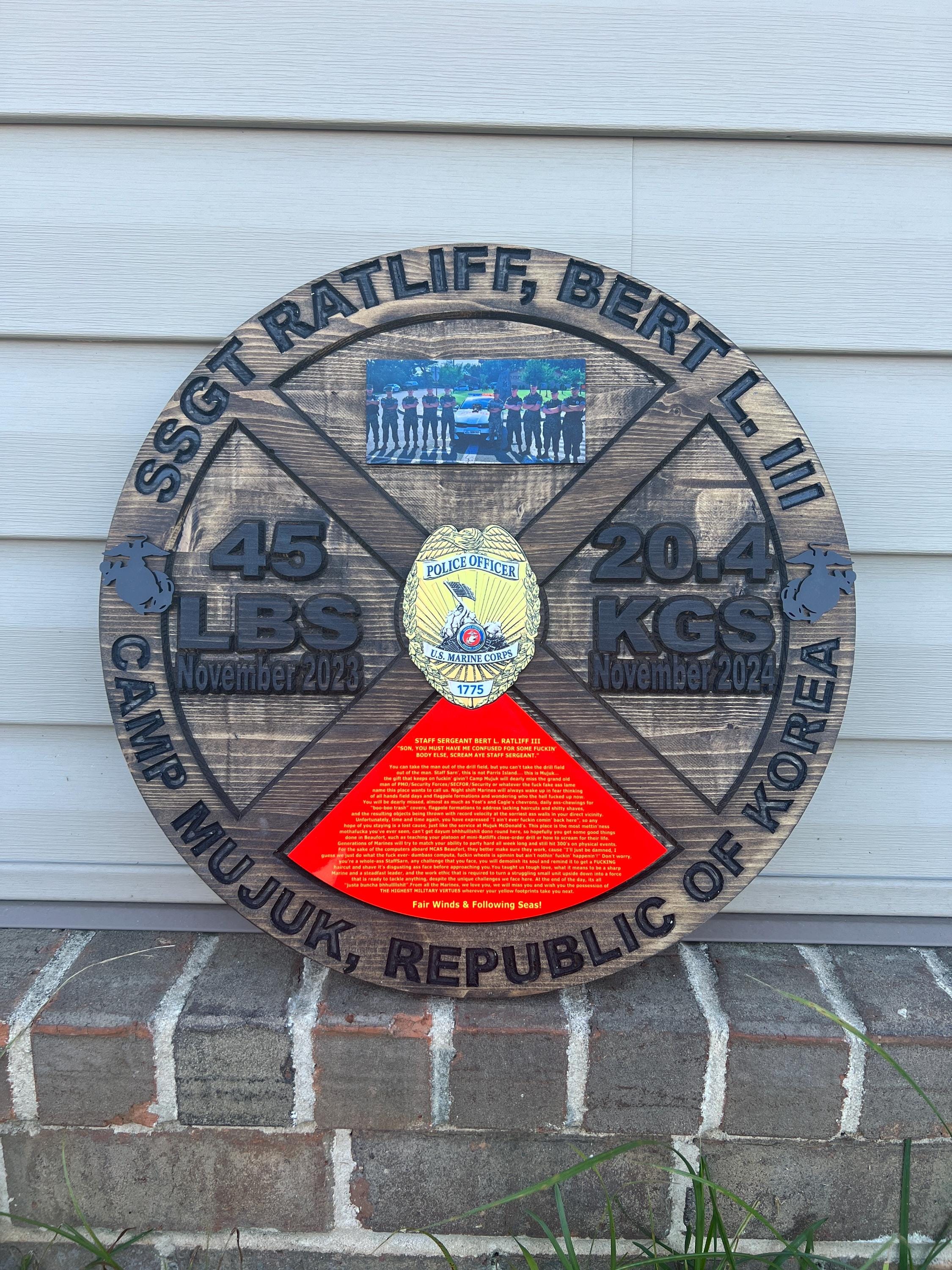 PCS Plaque, 45LB Plate W/ Custom Logos Includes up to 6 Logos - Etsy