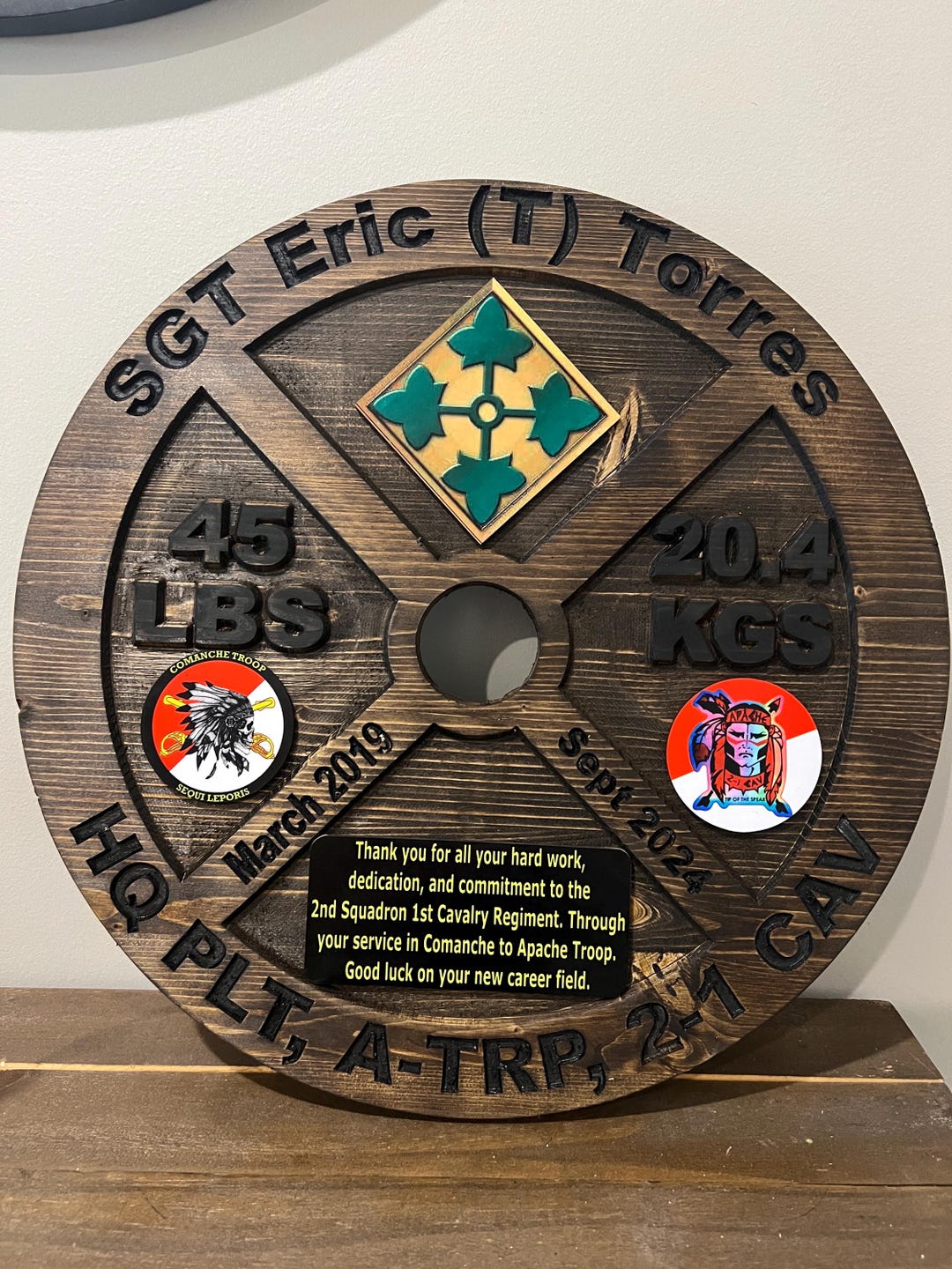 PCS Plaque, 45LB Plate W/ Custom Logo and Engraving - Etsy