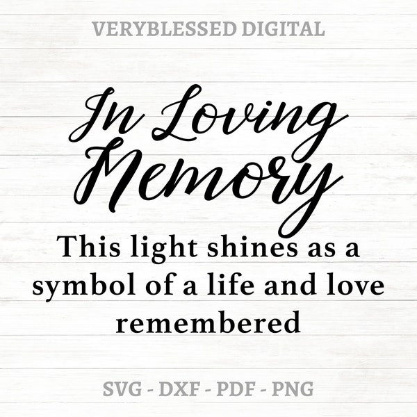 In Loving Memory Svg - Etsy