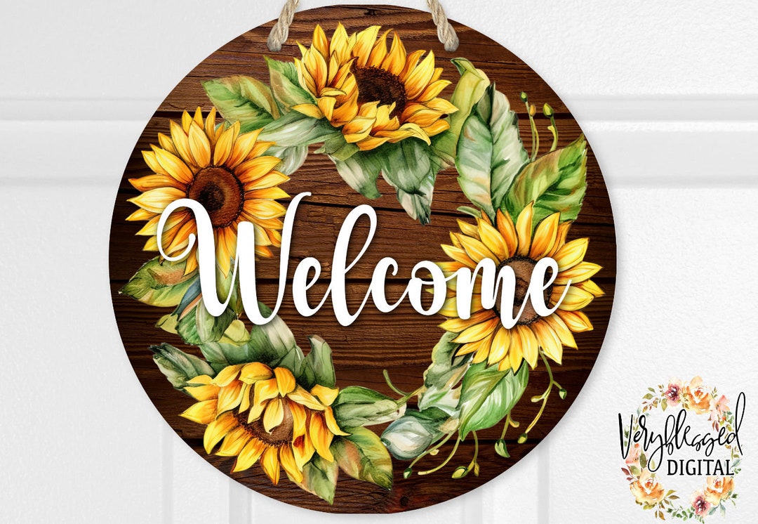 Welcome Round PNG, Sublimation Design, Door Hanger Png, Round Door ...