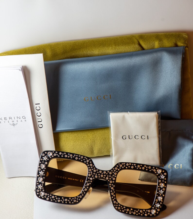 Gucci Sunglasses With Diamonds GG0780S 007 - Etsy