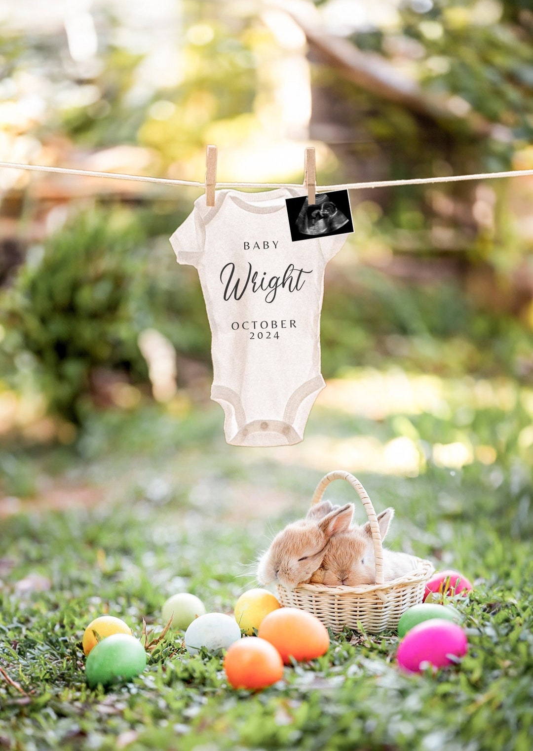Easter Pregnancy Announcement Digital | Easter Baby Announcement ...