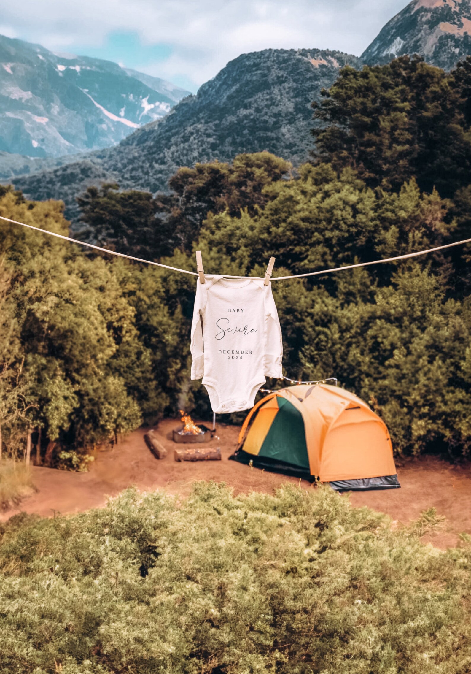 Digital Camping Pregnancy Announcement / Digital Baby Announcement ...