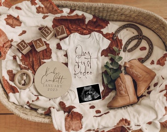 Western Baby Announcement Digital Personalized Cowboy - Etsy