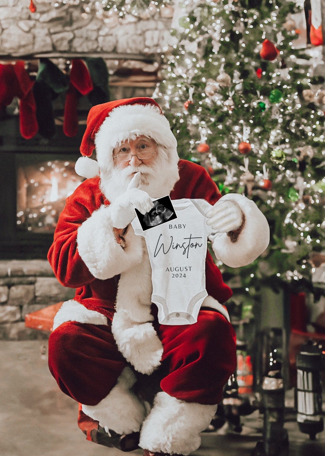 Digital Pregnancy Announcement Holiday / Christmas Baby Announcement ...