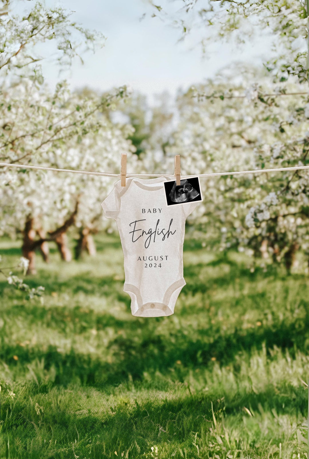 Spring Pregnancy Announcement Digital | Easter Baby Announcement | Baby ...