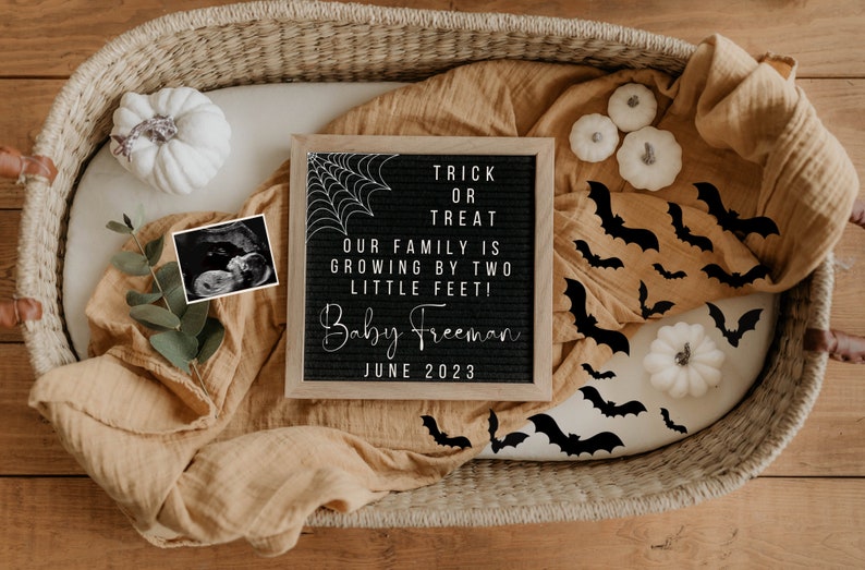 Digital Halloween Pregnancy Announcement / Trick or Treat Baby - Etsy