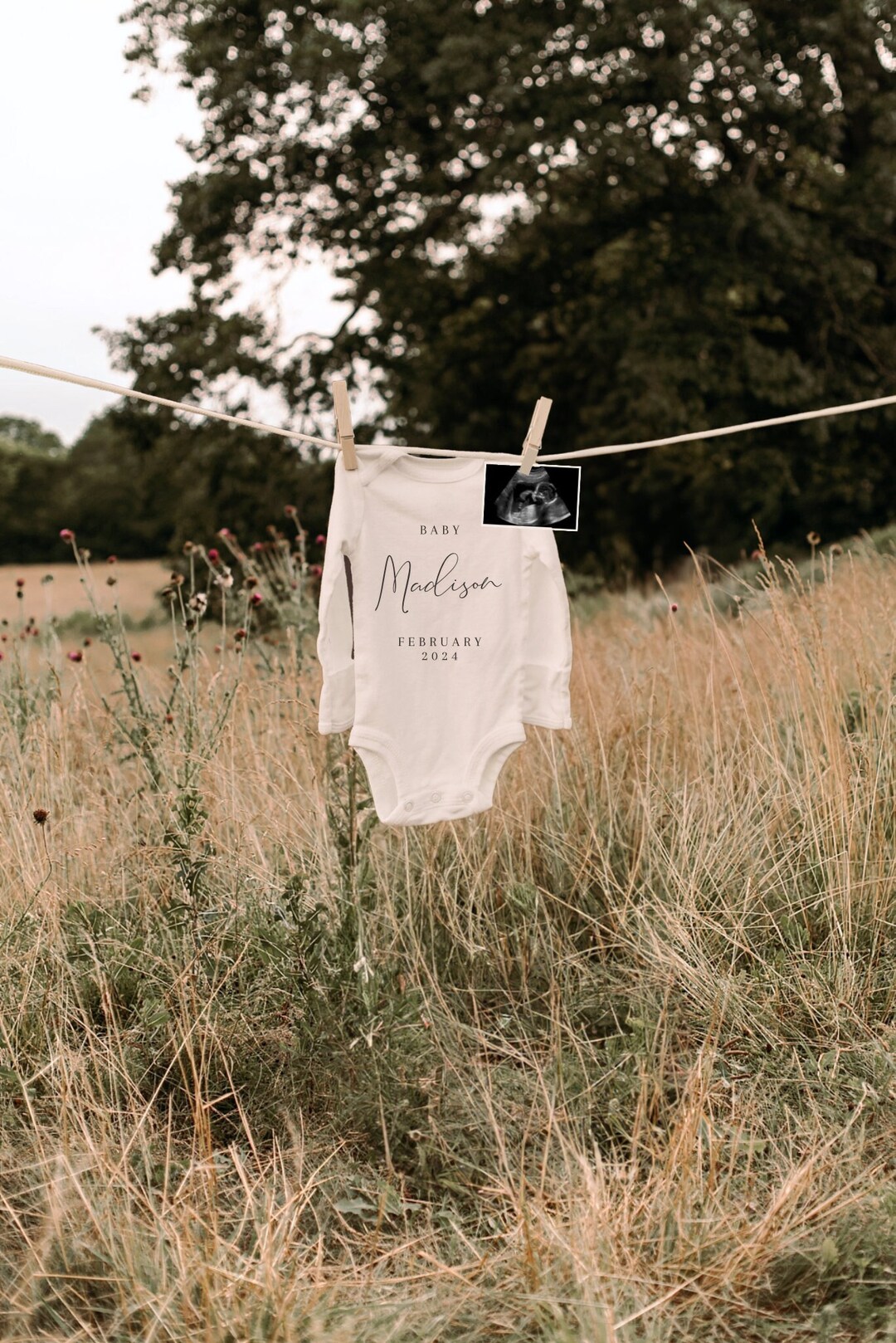 Neutral Pregnancy Announcement Digital | Digital Baby Announcement ...