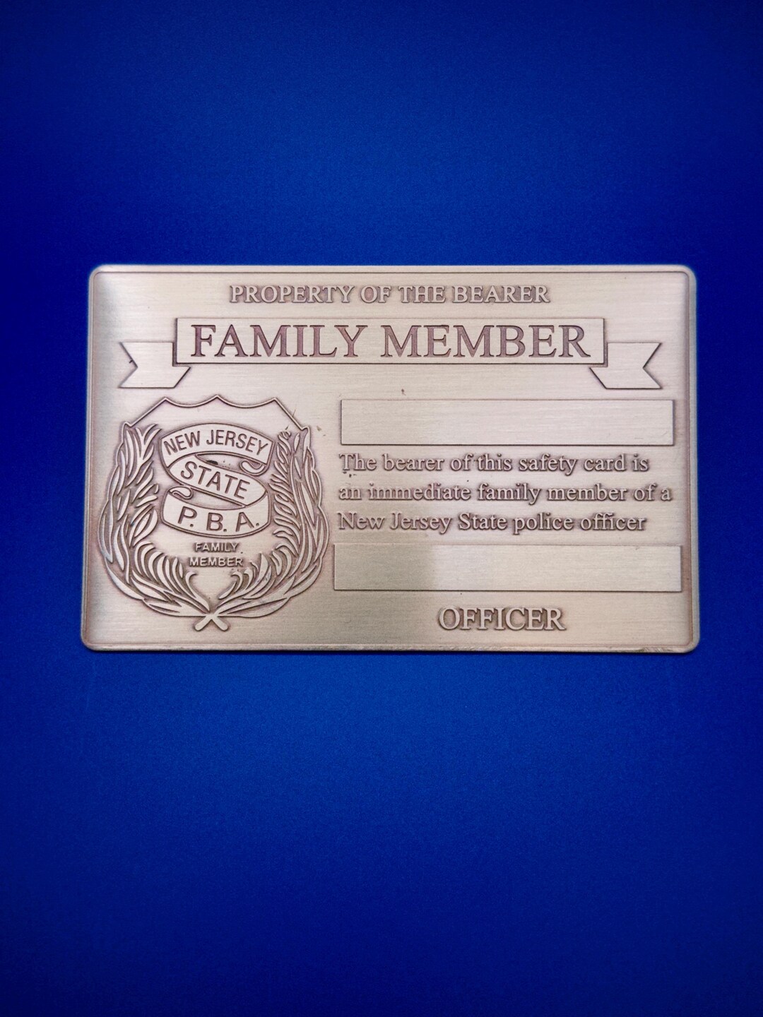 1 Lifetime New Gold Metal PBA Card for Officers Family Members - Etsy