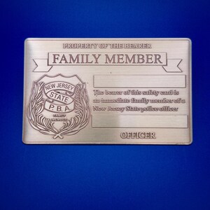 1 Lifetime New Gold Metal PBA Card for Officer’s Family Members - Etsy