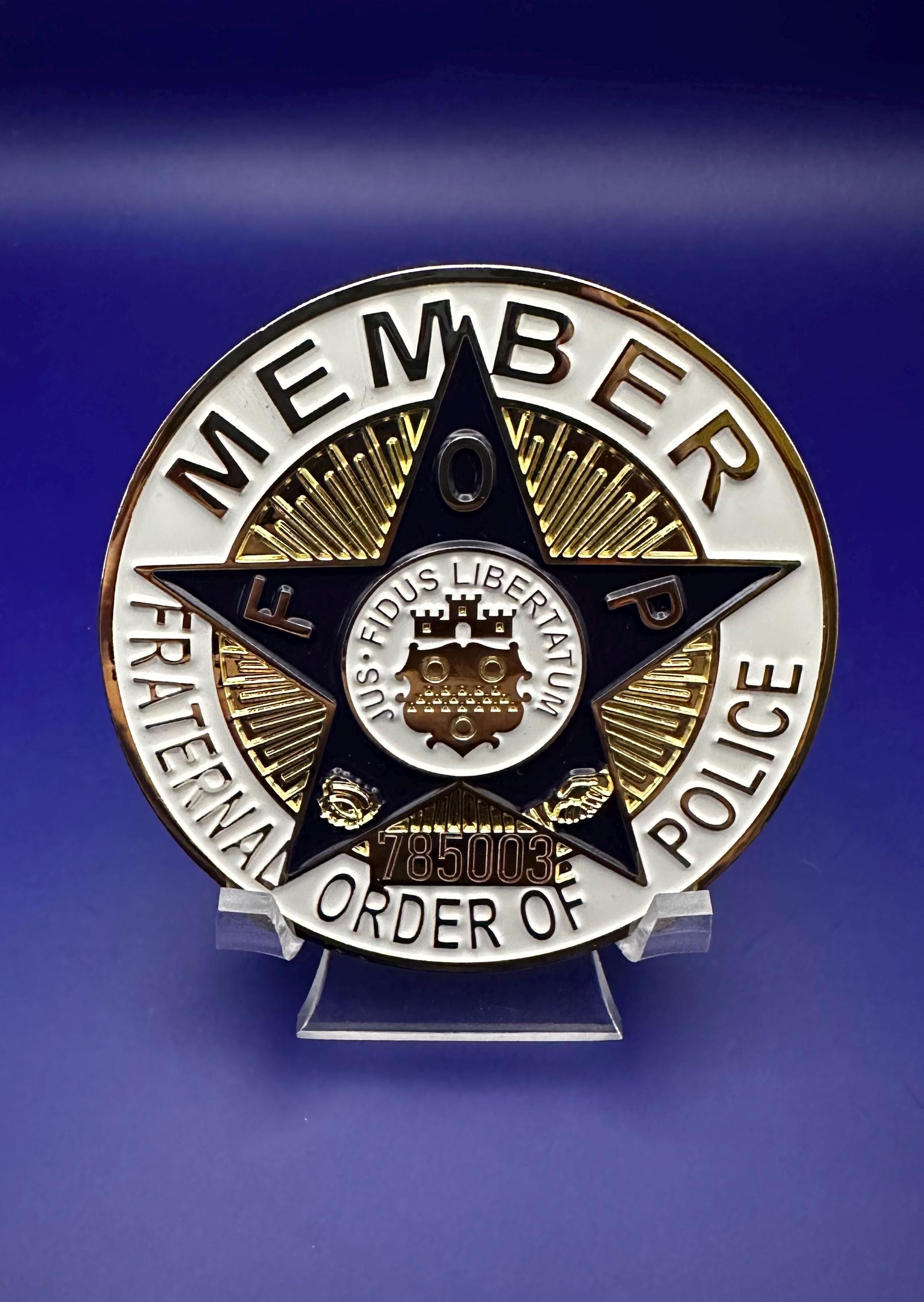 Windshield Badge FOP Fraternal Order of Police Member Metal Sticker for ...