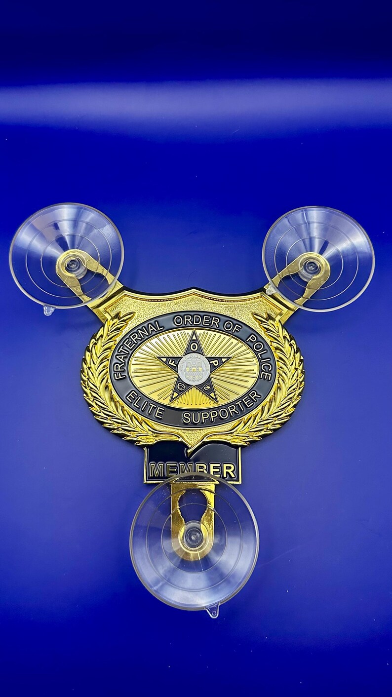 Windshield Badge FOP Fraternal Order of Police Elite Supporter Suction ...