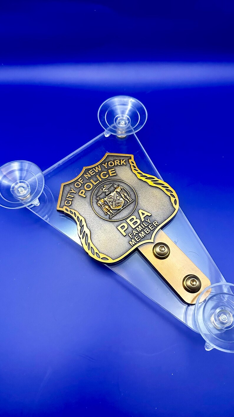 Windshield Badge City of New York Police, PBA Family Member Suction Cup ...