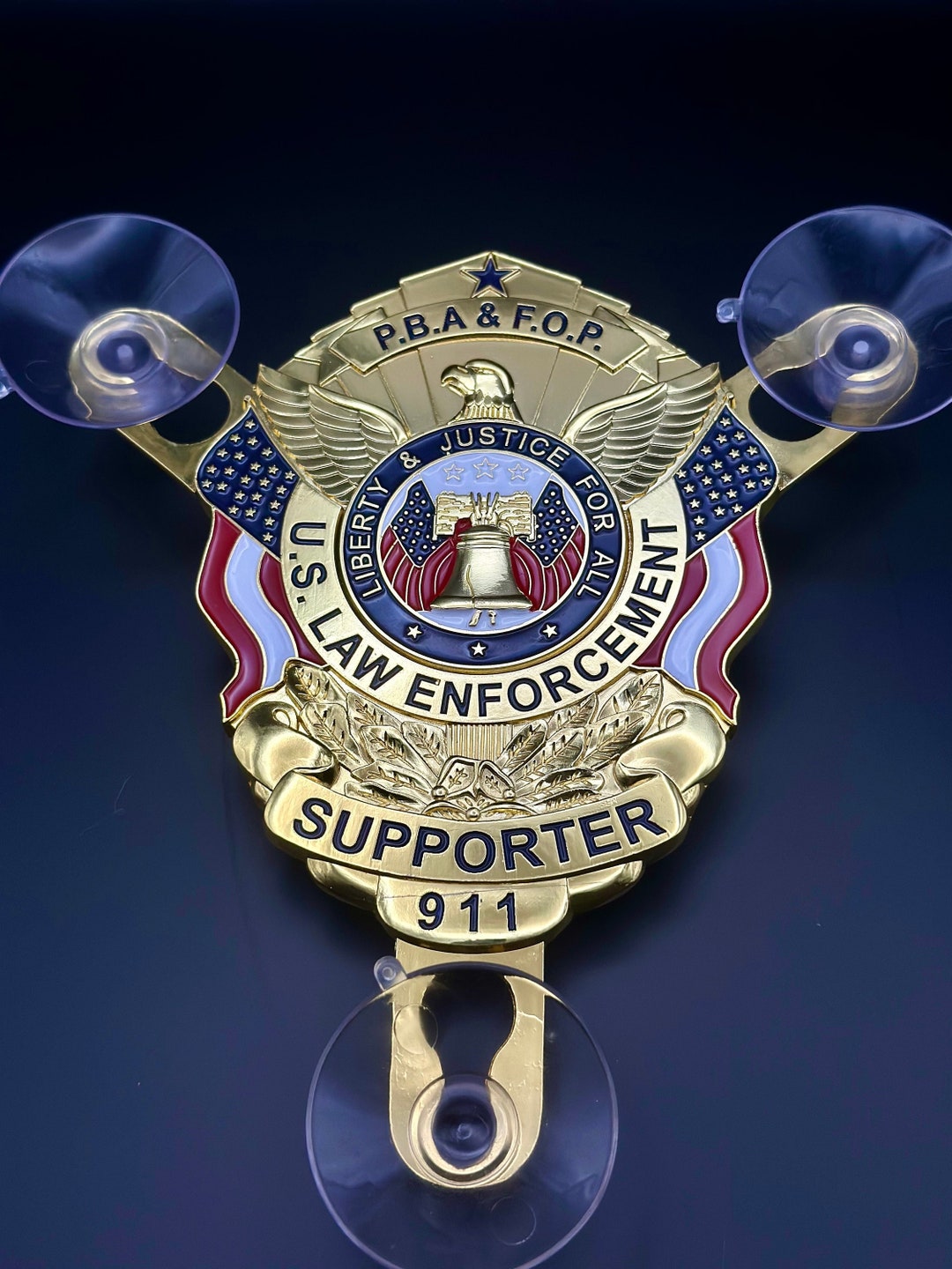 Windshield Badge P.B.A & F.O.P Supporter 911 Token Under Windshield - Etsy