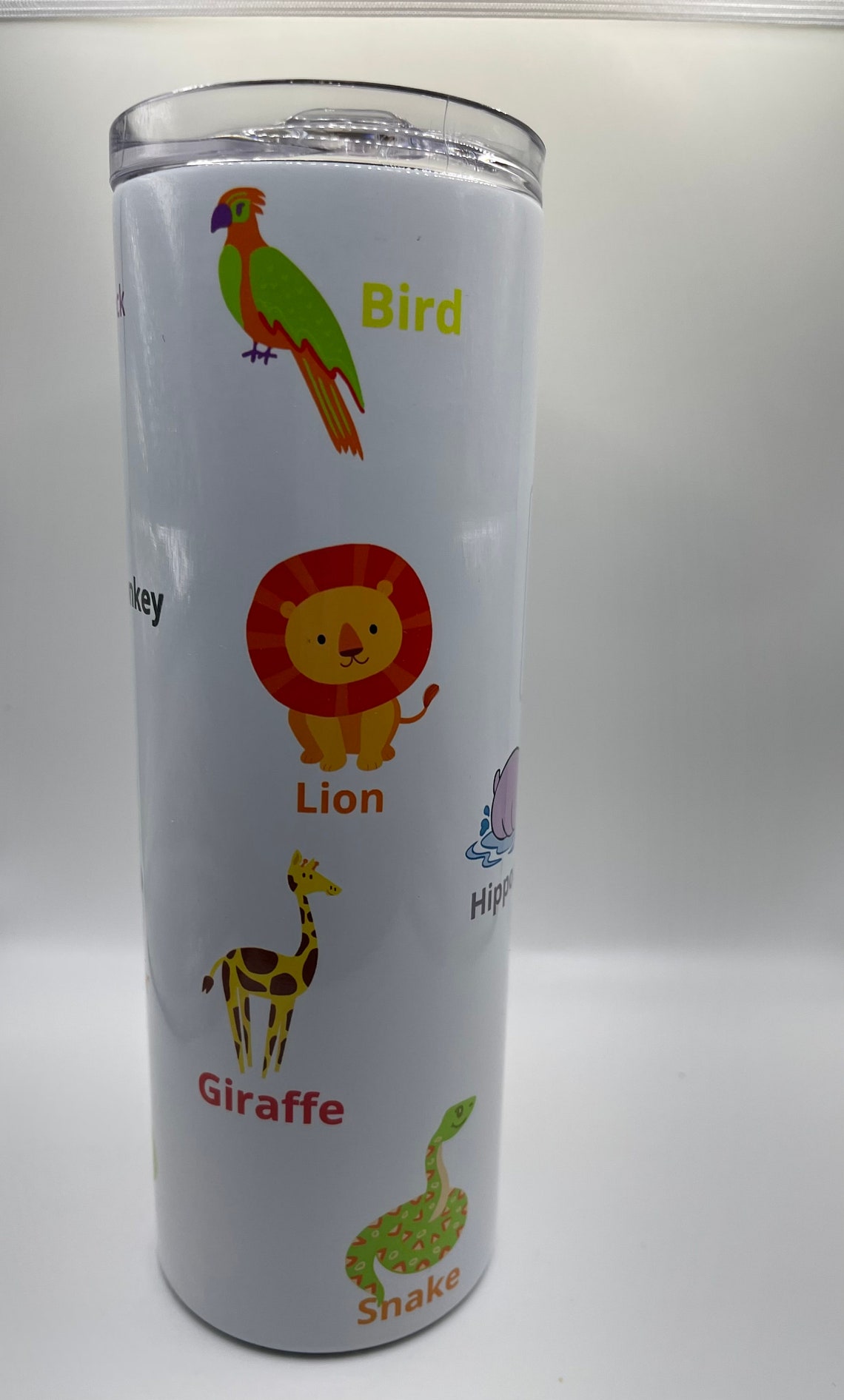 Zoo Animals Design 20 Oz Tumbler | Safari Design Tumbler With Animals ...