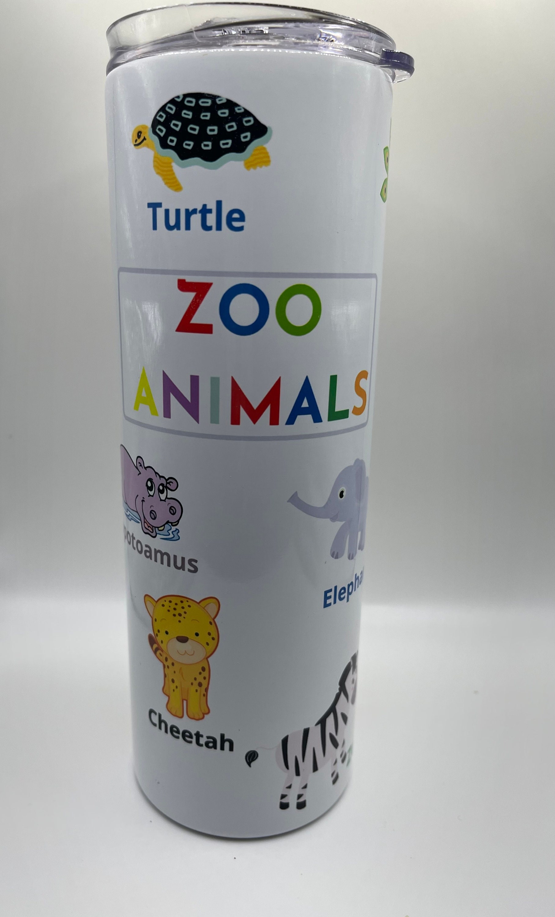 Zoo Animals Design 20 Oz Tumbler | Safari Design Tumbler With Animals ...