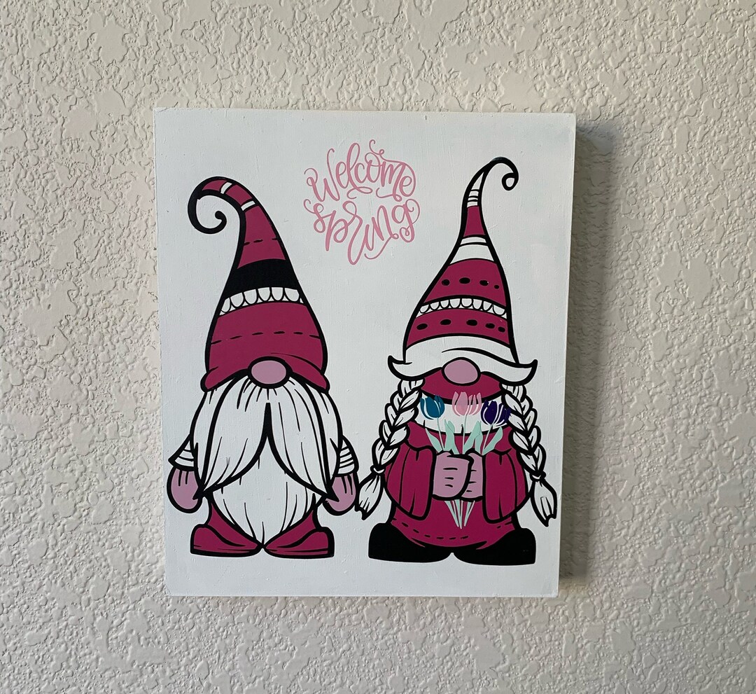 Welcome Spring Gnome Sign: Spring Wall Decor - Etsy