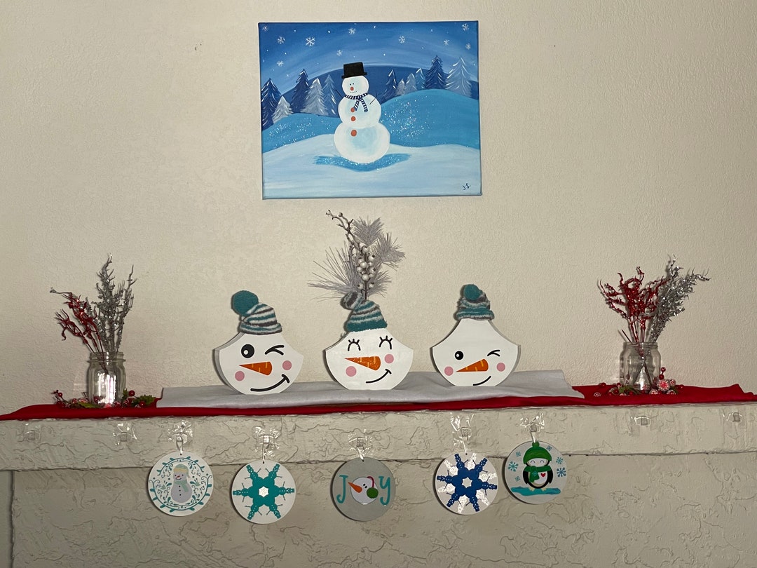 Stand Alone Winking Snowman, Christmas Decor, - Etsy