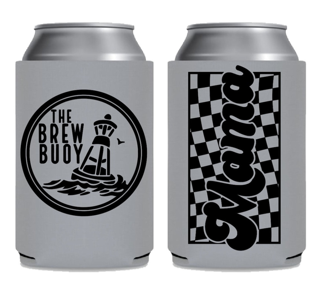 CHECKERBOARD MAMA/ Brew Buoy/ Floating Can Cooler/ Floating Drink ...