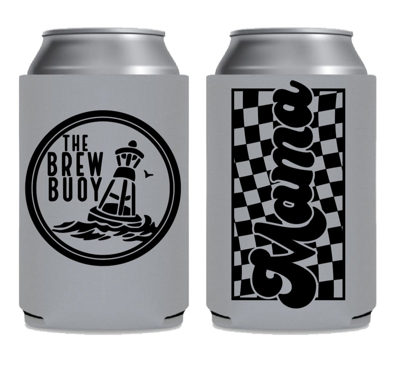 CHECKERBOARD MAMA/ Brew Buoy/ Floating Can Cooler/ Floating Drink ...