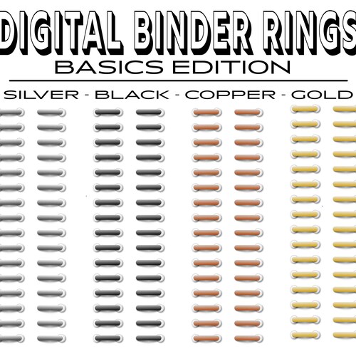 Digital Planner Binder Rings silver Gold Rose Gold - Etsy