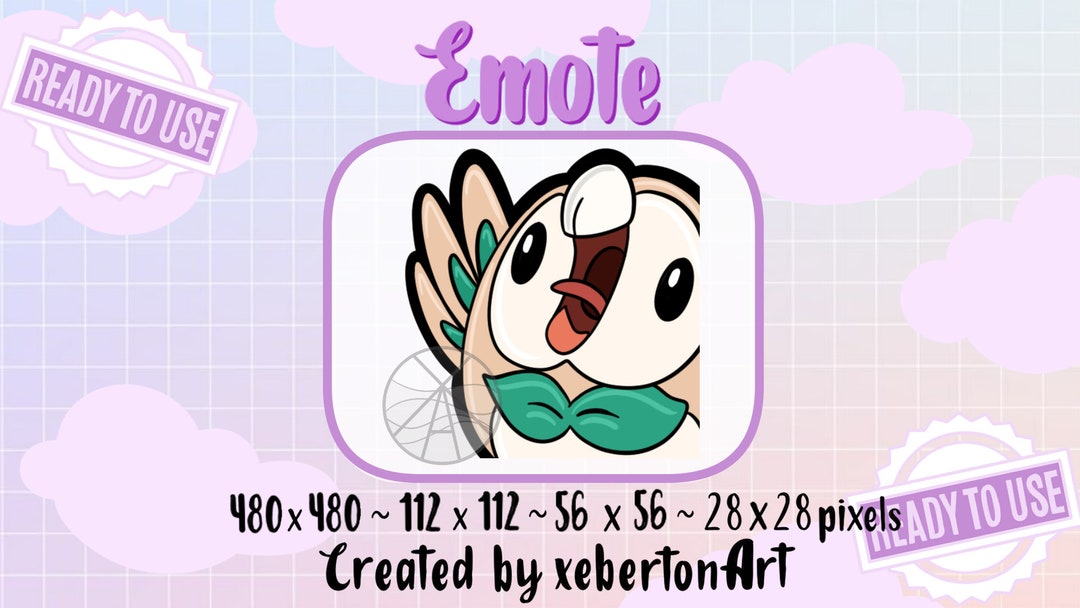 Rowlet Emote Pokemon Twitch Emote Twitch CP Badge - Etsy