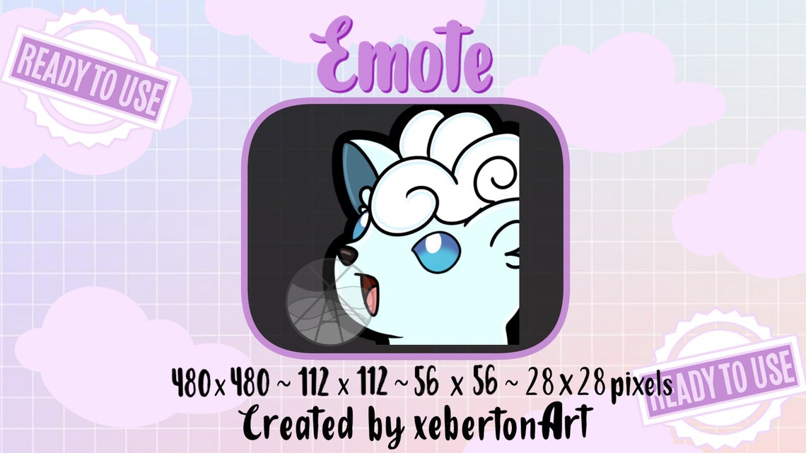 Alolan Vulpix Pokemon Emote Twitch Emote Twitch CP Badge - Etsy