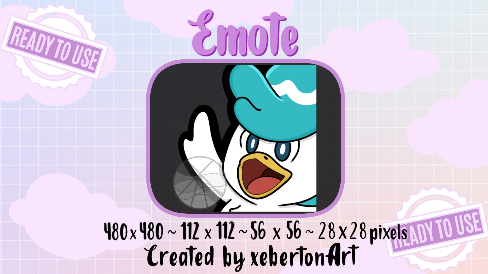 Quaxly Pokemon Emote Pokemon Badge Twitch Emote Twitch - Etsy