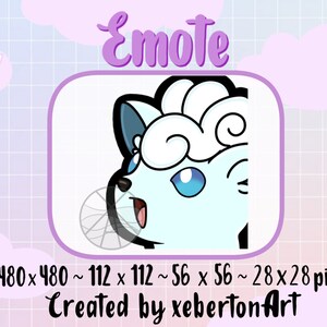 Alolan Vulpix | Pokemon Emote | Twitch Emote | Twitch CP Badge - Etsy ...