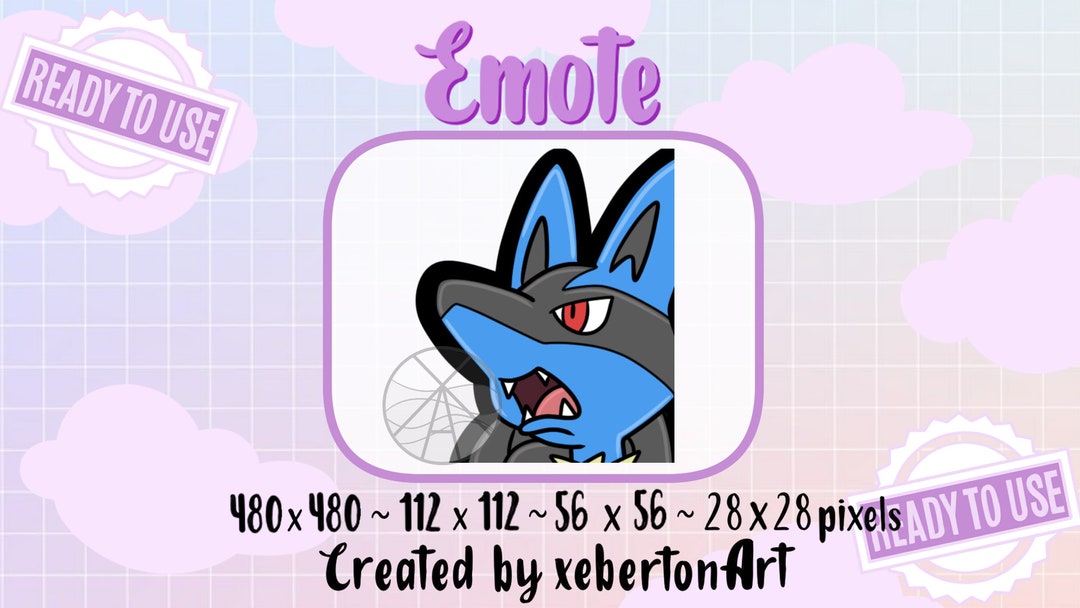 Lucario Pokemon Emote Twitch Emote Twitch CP Badge - Etsy