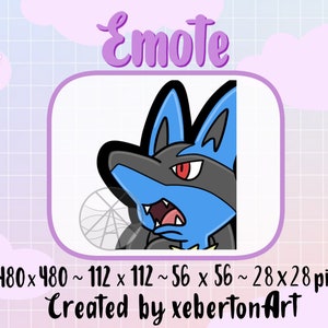 Lucario Pokemon Emote Twitch Emote Twitch CP Badge - Etsy