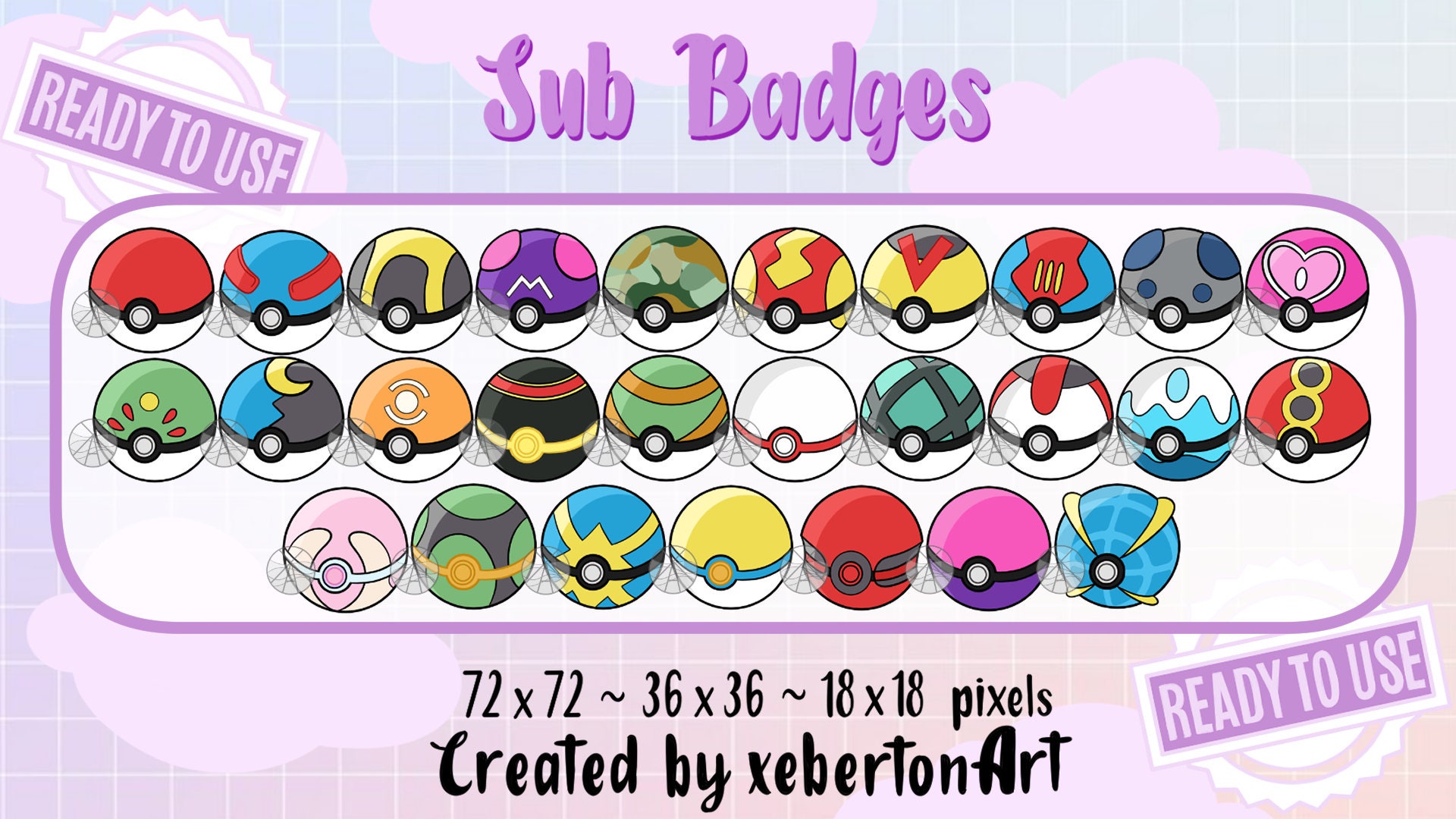 Pokeball Badges MEGA PACK Twitch Badges Sub Badges Pokemon Badges - Etsy