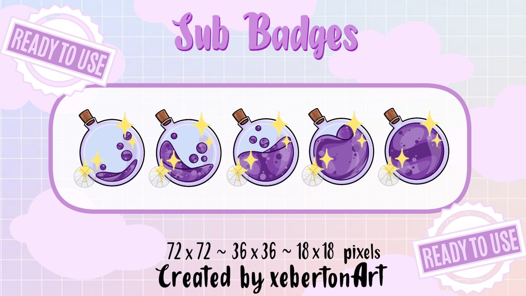 Purple Potion Bottles | Twitch Badges | Sub Badges | Bit Badges ...