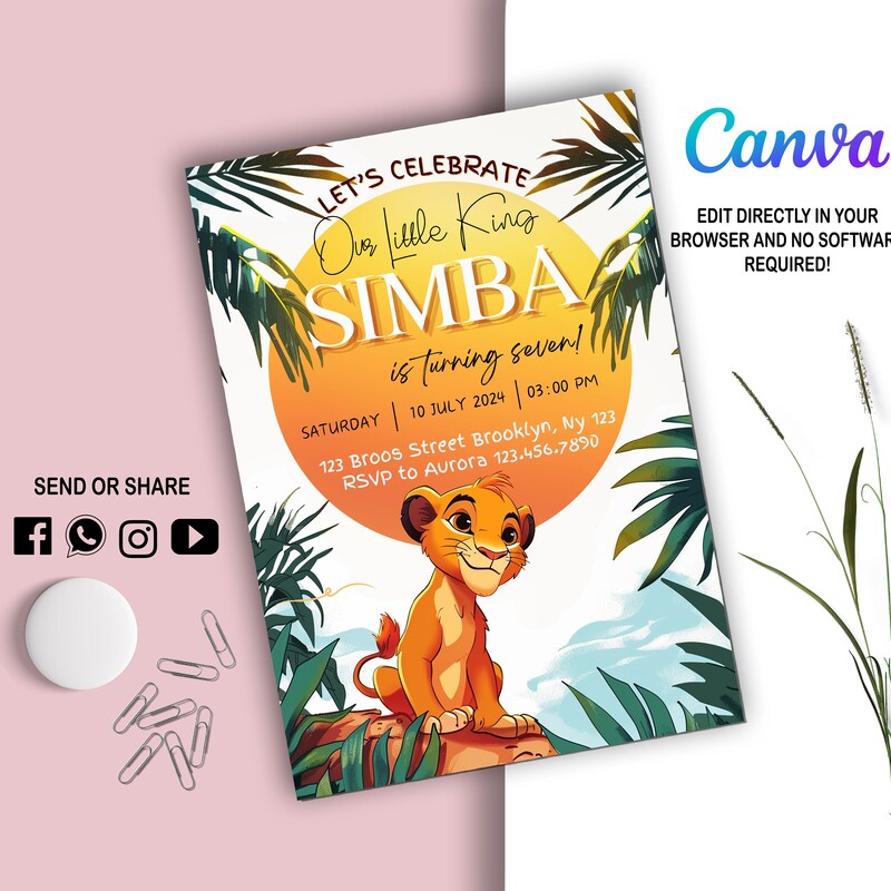 Lion King Invitation - Etsy