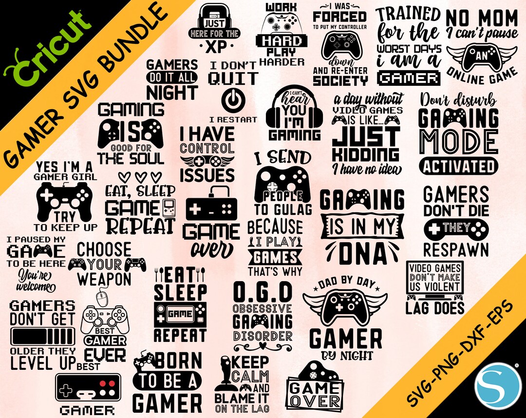 Gamer SVG Bundle Gaming SVG Bundle Gaming Shirt Dxf Gamer Design Svg ...
