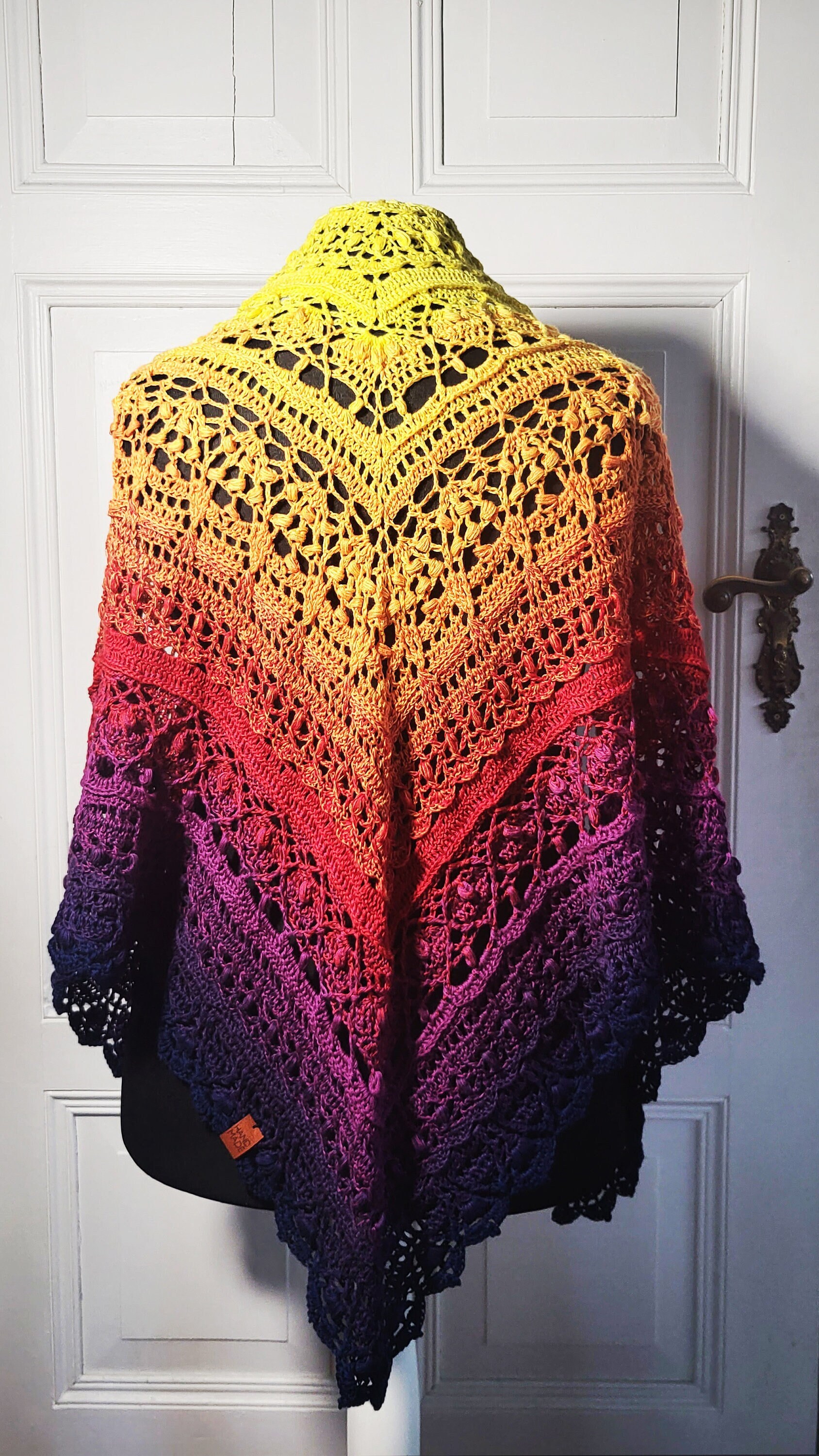 Boho Triangle Crochet Shawl Rainbow - Etsy