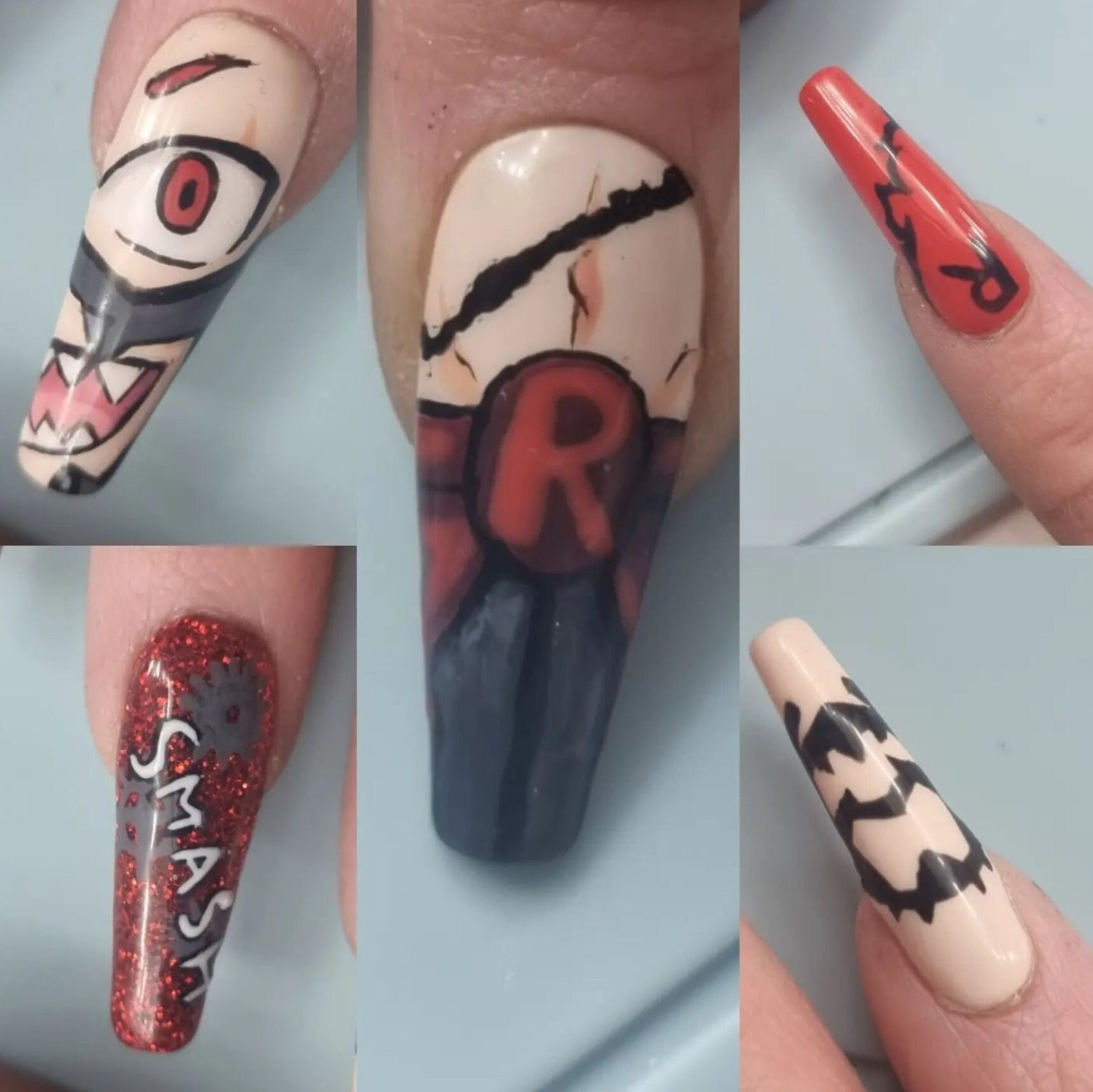 Eijiro Kirishima Inspired Press on Nail - Etsy