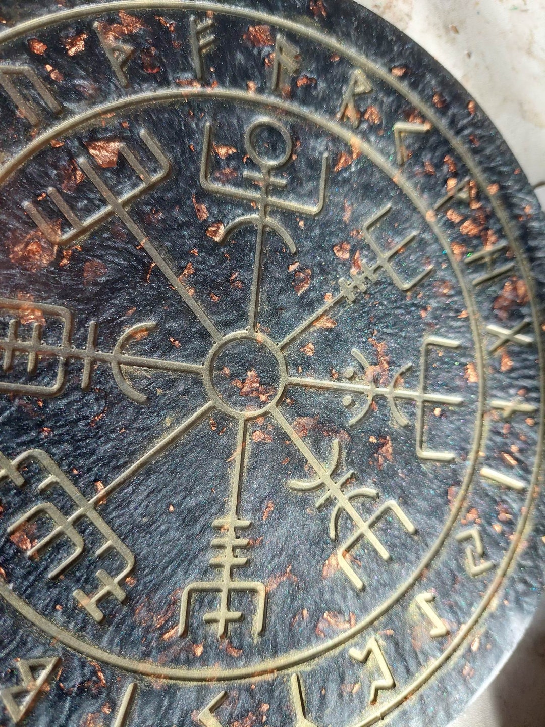 Large Resin Viking Compass, Way-finder, Vegvisir Divination Tool, Pagan ...