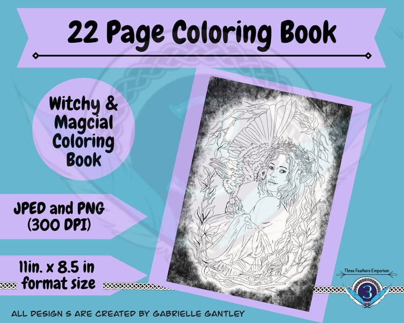 Witch Coloring Book Pagan Coloring Book Adult Coloring Book Digital ...